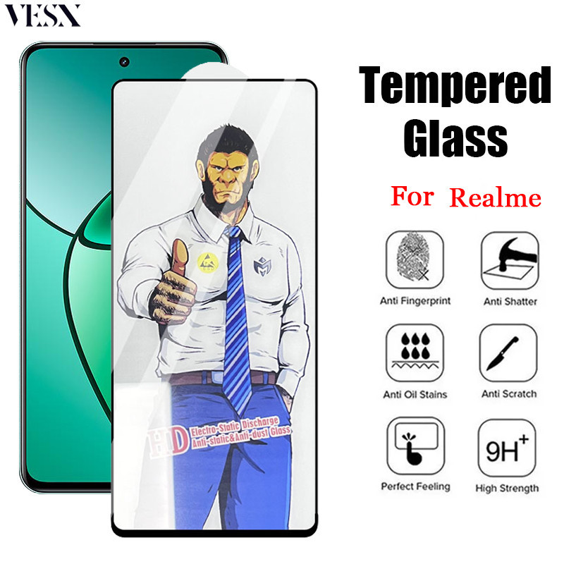 กอริลลากระจกนิรภัย HD ป้องกันไฟฟ้าสถิตย์สำหรับสำหรับ Realme 13 13+ 12+ 12 12X 11 11X 10 10T 10s ...