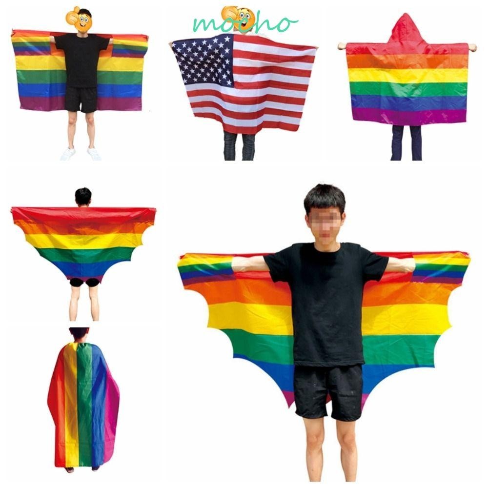 Mocho Rainbow Cape, พิมพ ์ Vivid Color Flag Cloak, แฟชั ่ น Outwear แบน ...