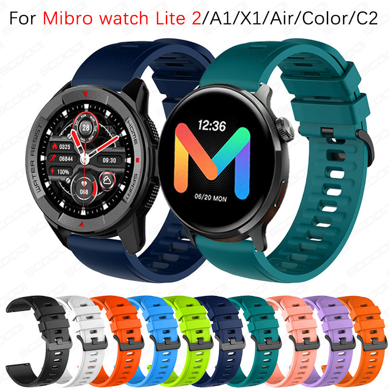 ซิลิโคนนุ่มเปลี่ยนสายนาฬิกาสําหรับ Mibro Watch Lite 2 / C3 / A2 / A1 ...