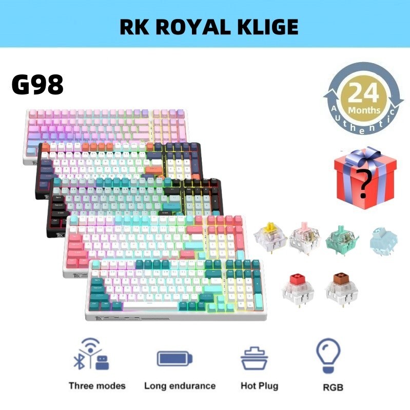 Rk royal kluge g98 RGB การสอบจําลองที ่ สามตําแหน ่ งแสงล ่ างบลูทูธไร ...