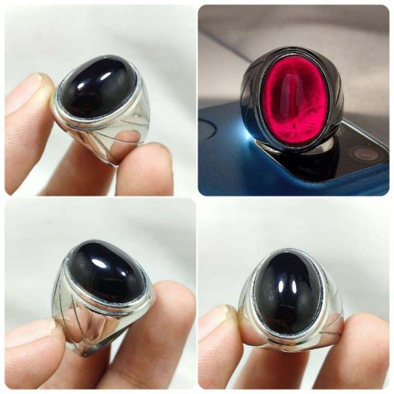 Hitam Black WULUNG Amethyst Agate RING IN NATURAL TRANSLUCTION ...