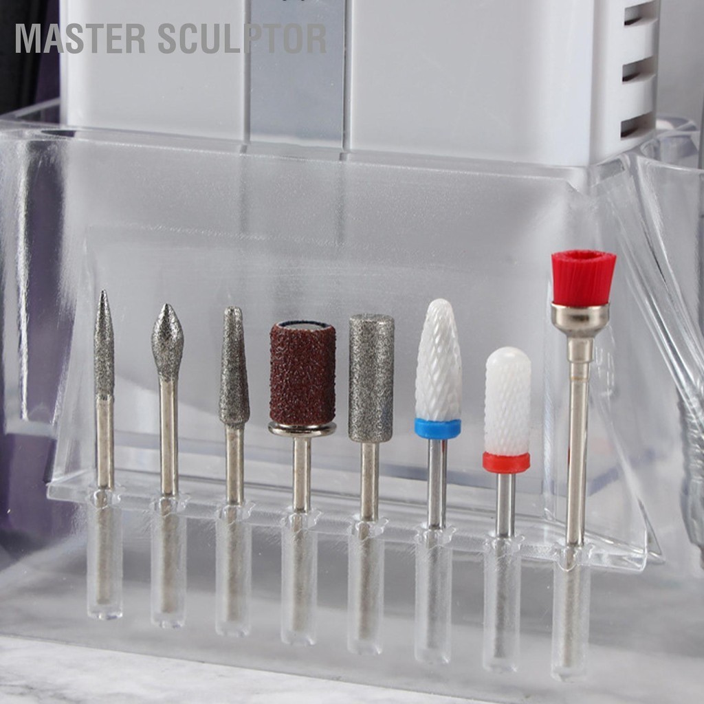 Master Sculptor เจาะเล็บผู้ถือ Bit CLEAR เครื่องบด Bits Organizer ขา ...