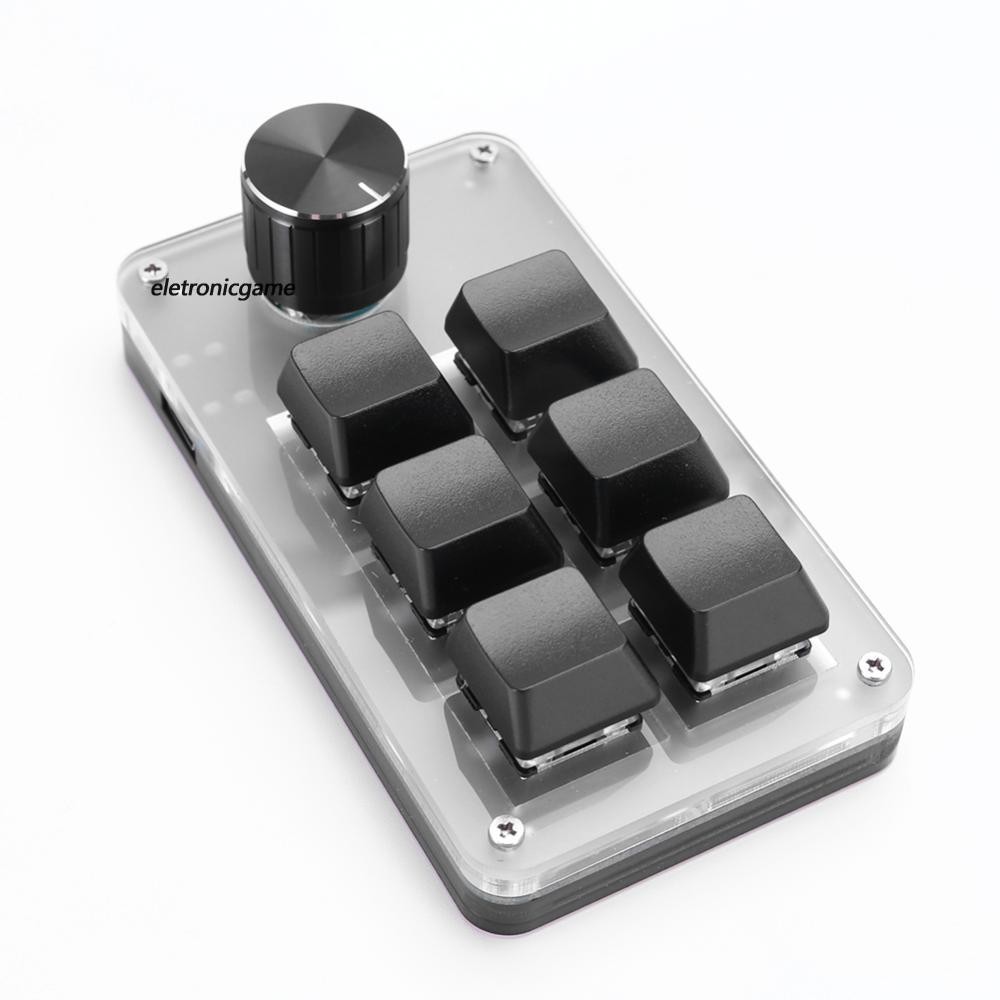 6 Key 1 Knob Programming Macro Custom Knob Keyboard RGB Mechanical ...