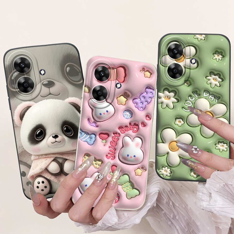 สําหรับrealme Note 60 / Realme C61 RMX3933 กรณีใหม่ 2025 รูปแบบยาง ...