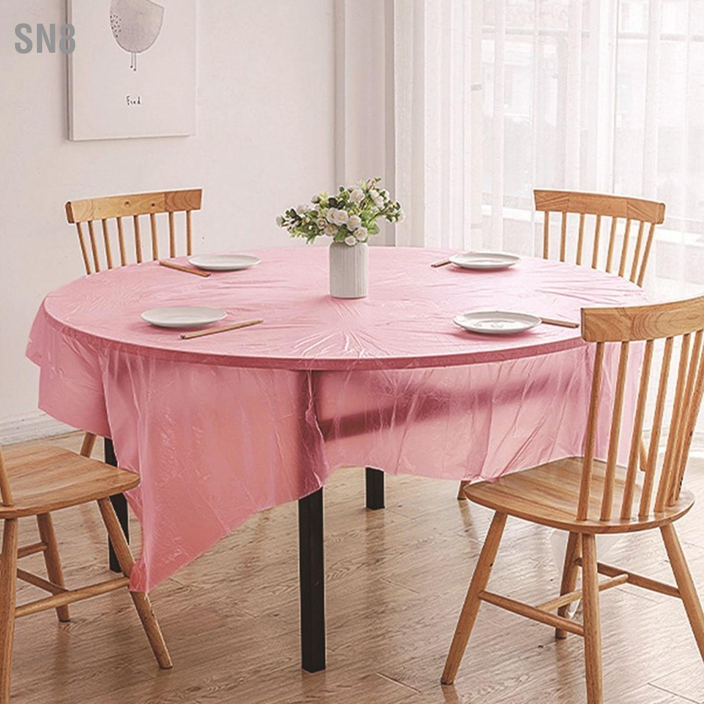 SN8 10 ชิ้นโต๊ะรับประทานอาหารผ้า 160x160 เซนติเมตรสีแดงกันน้ำทนทานทิ้ง ...