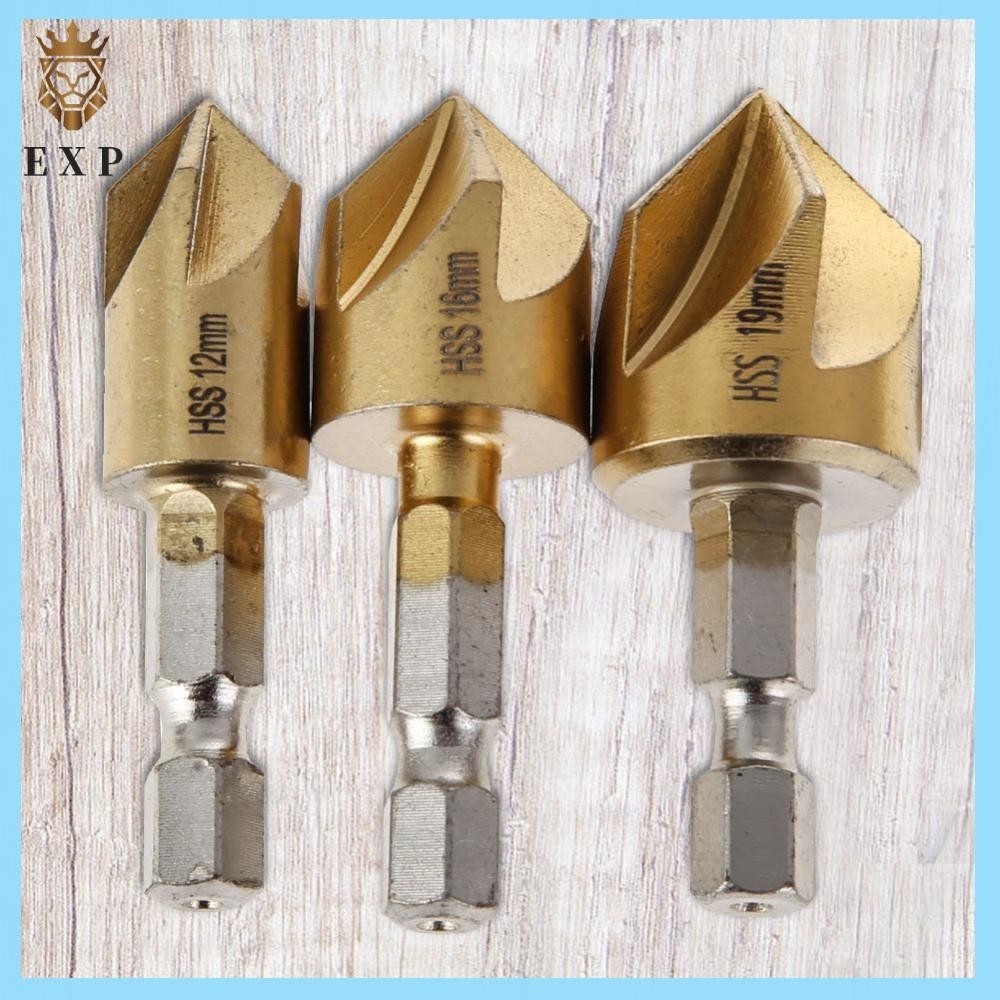[explosion1.th] ดอกกัดลบคม HSS แกนหกเหลี่ยม 1/4 นิ้ว 12/16/19 มม. 5 ฟลุต 3 ชิ้น | Shopee Thailand