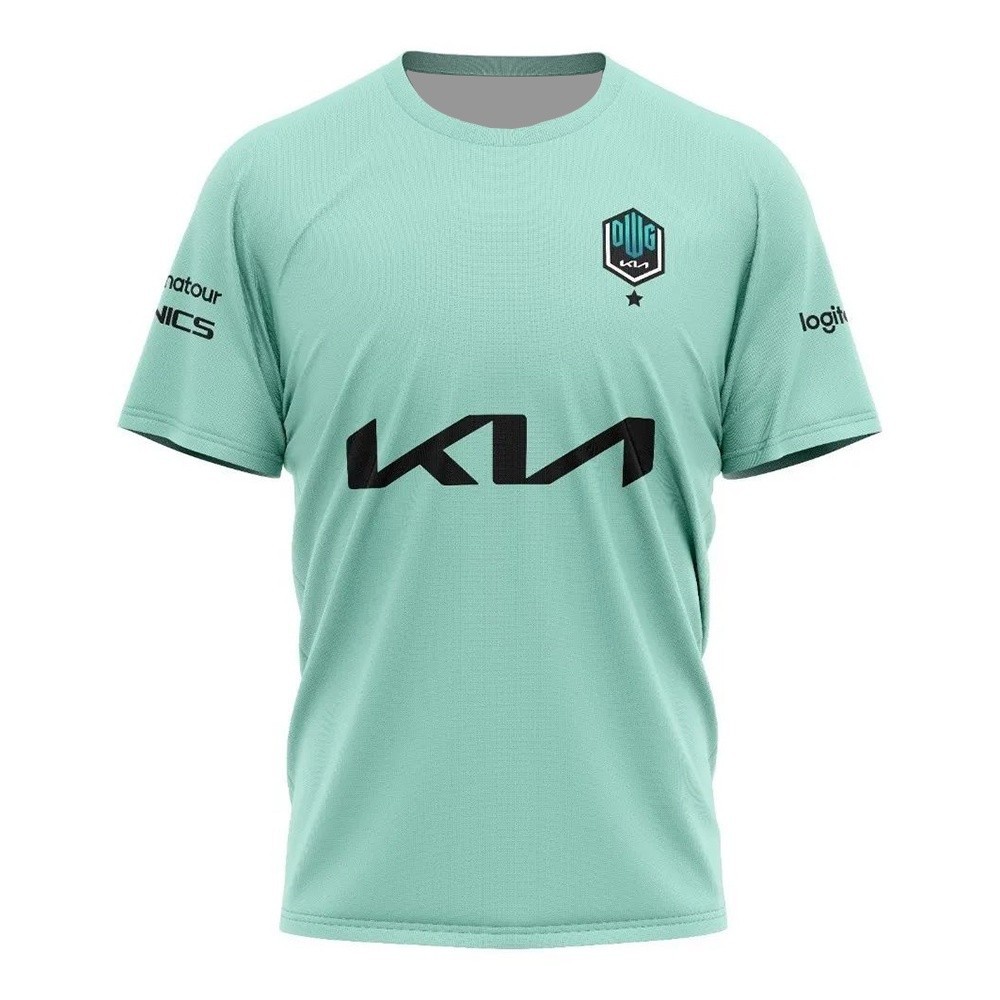 เสื้อกีฬาแขนสั้น ลายทีม DWG DK Jersey LOL LCK Showmaker Kelly Deokdam Hoya 2024 สีฟ้ามิ้นท์ ...