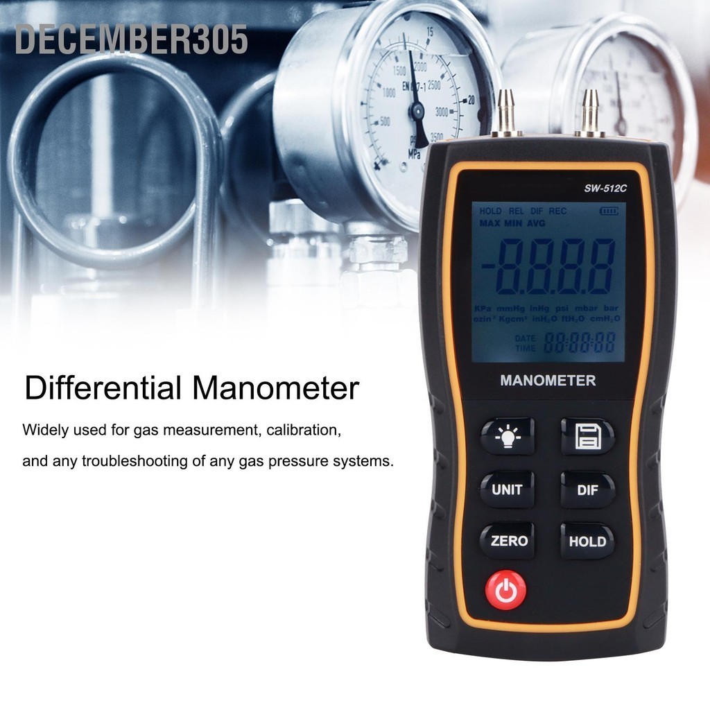 December305 SNDWAY Digital Differential Manometer เครื่องวัดความดันแก๊ส ...