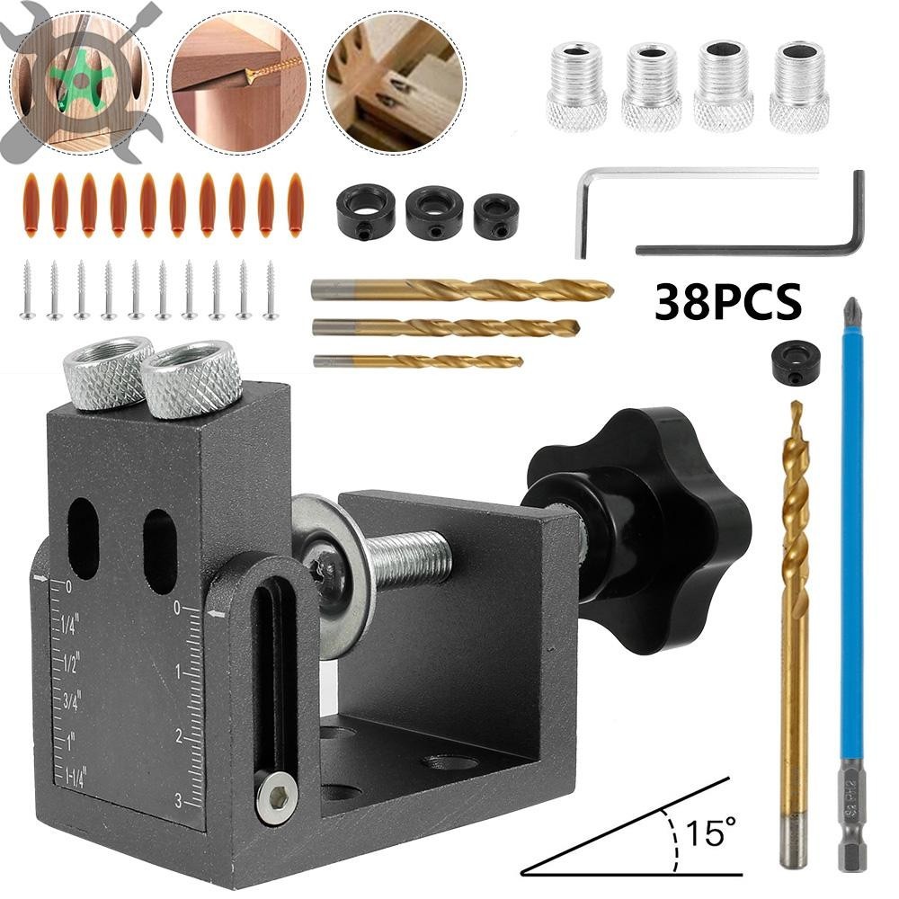 Professional ปรับกระเป๋าสกรู Locator Puncher Positioner Kit DIY ช่างไม้ ...