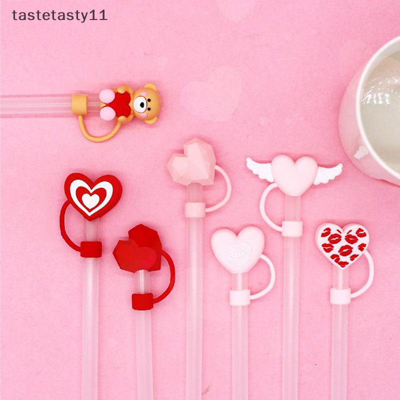Ta 10 มม.ซิลิโคนปิดผนึก Love Straw Plug Reusable ดื่มฝุ่นหมวกการ์ตูน ...