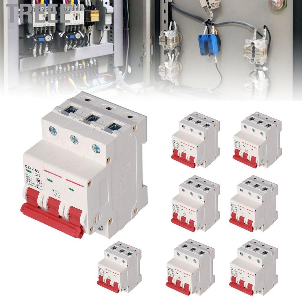 Treee Miniature Circuit Breakers DIN Rail Breaker DZ47-63 ในครัวเรือน Air Switch PC Shell 400V ...
