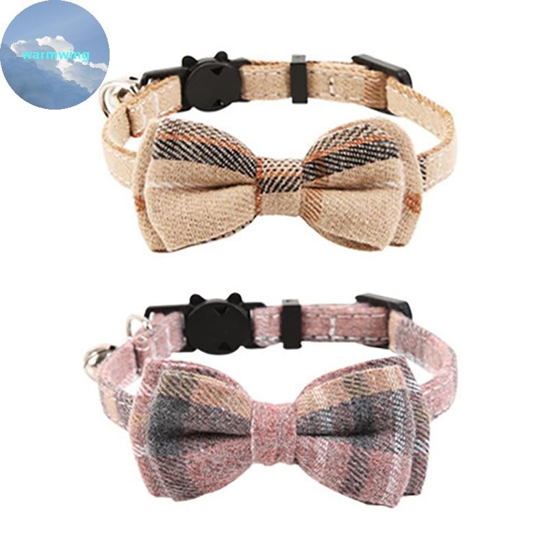 Warmwing 2 แพ็คปรับความยาว 20 ~ 28 ซม.ปลอกคอแมวโบว์ของขวัญปลอกคอสัตว์เลี้ยงสําหรับคนรักแมว TH ...