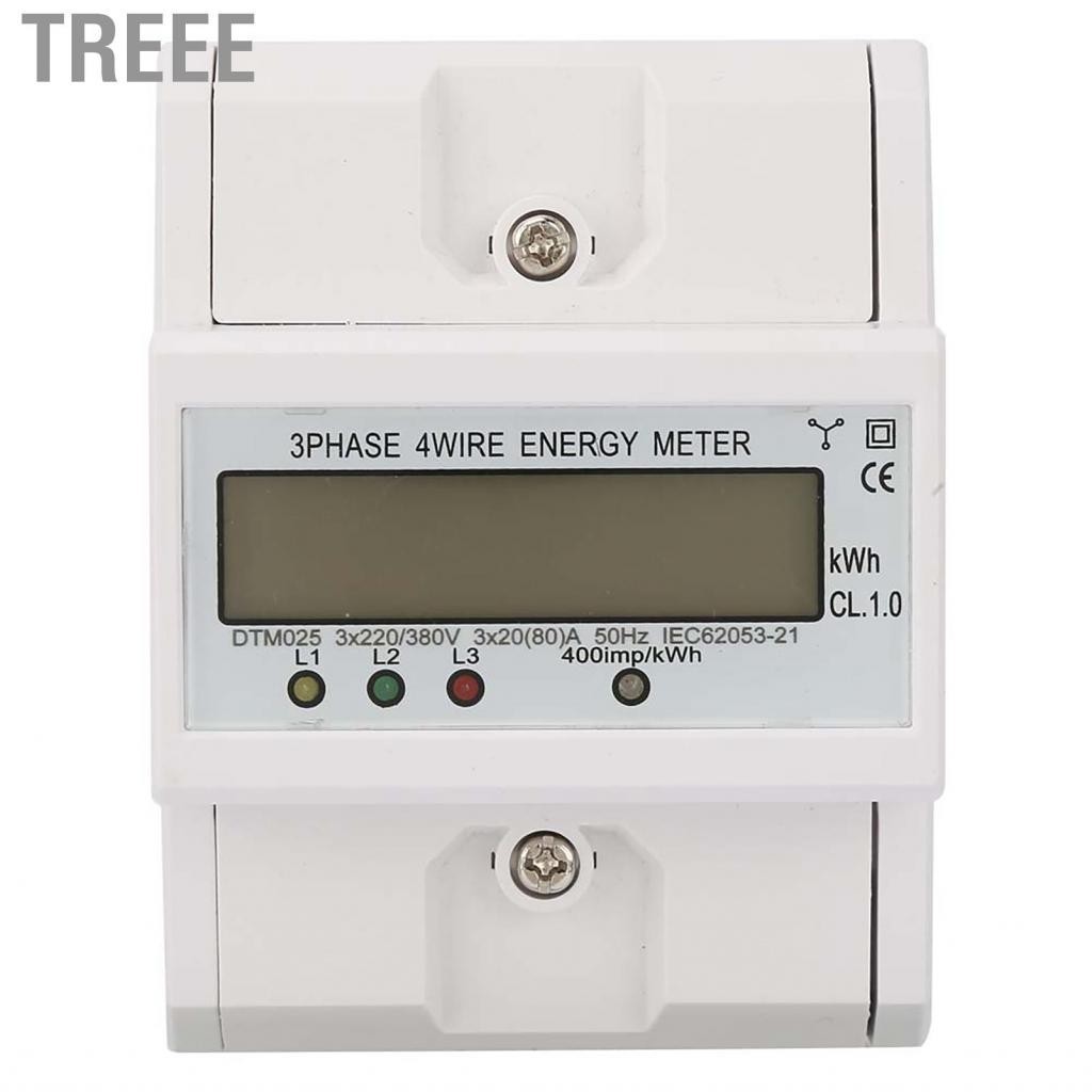 Treee Energy Meter Power Kwh with Digital LCD Display 3 Phase 4P KWh Electric for Metering ...