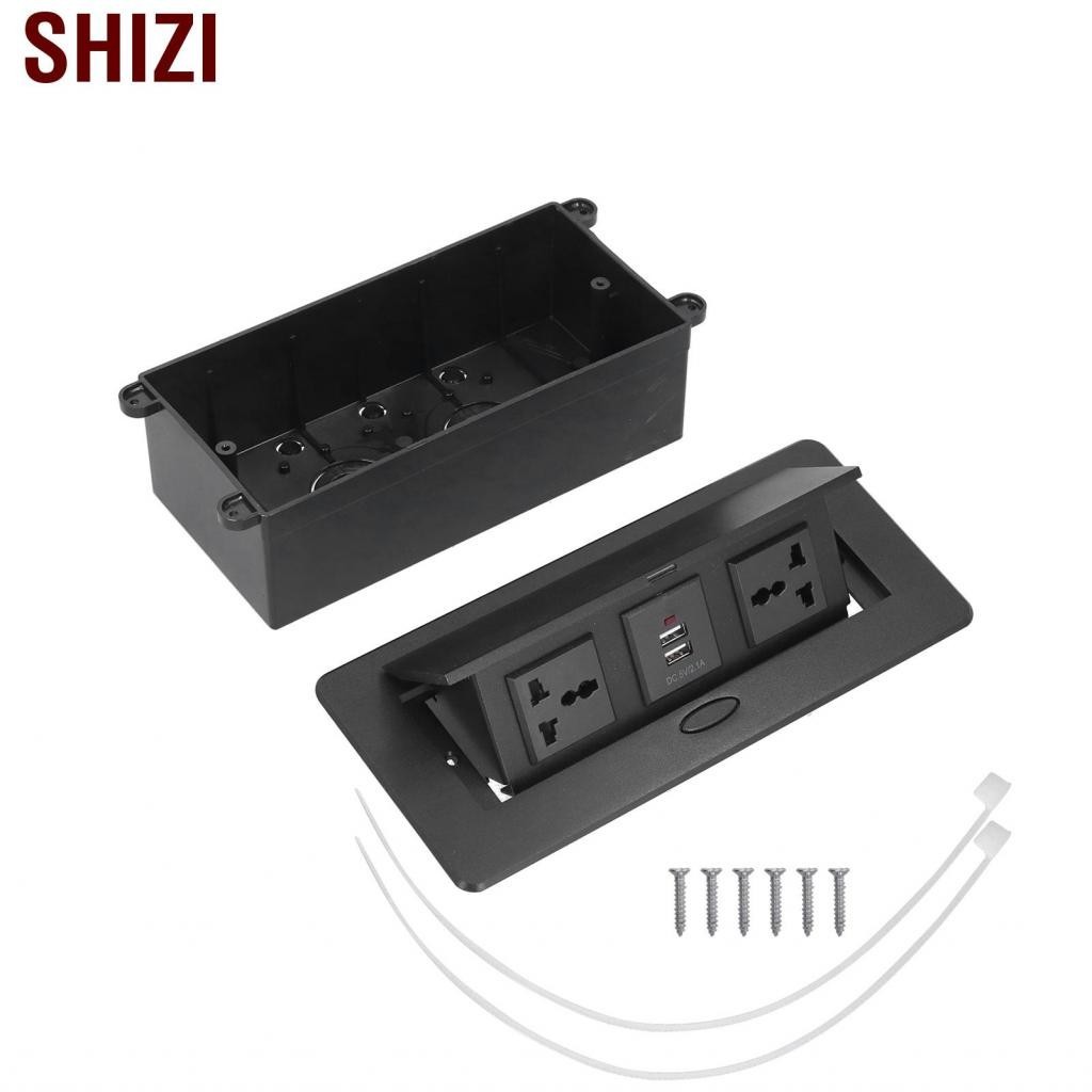 ShiZi ตาราง Pop Up Socket Dual USB Power Outlet Strip Hub กล่องเชื่อม ...