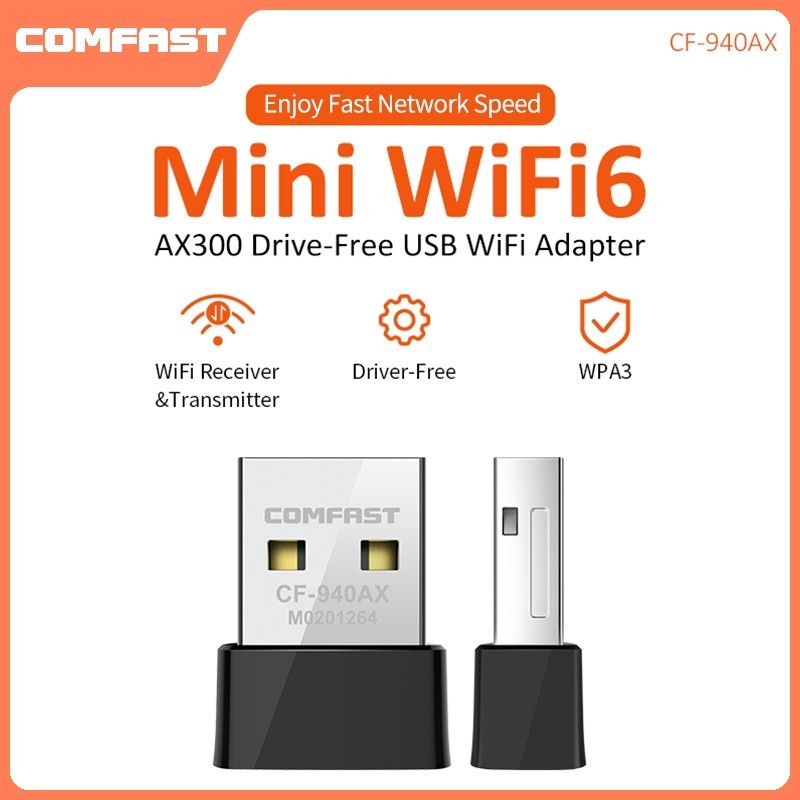 Comfast USB WIFI 6 Adapter Mini 300M Network Card 2.4GHz Wi-Fi Lan ...