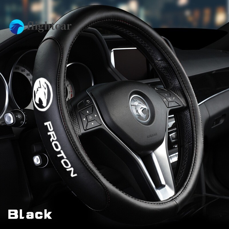 (FT) หนังวัวหนังพวงมาลัย fit สําหรับ Proton Penutup Stereng X70 X50 ...