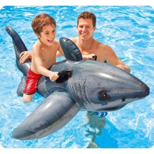 Intex 57525 ทุ่นว่ายน้ําฉลาม Great White Shark Ride On | Shopee Thailand