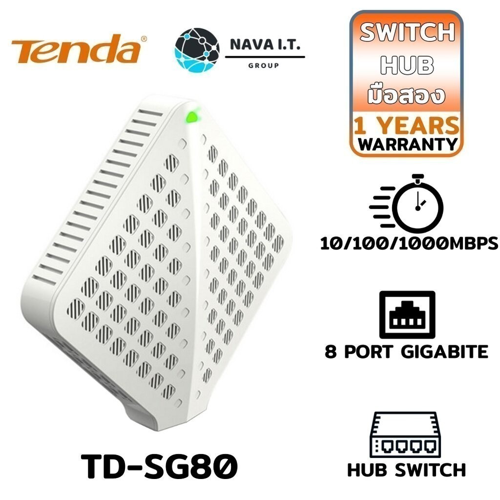สินค้ามือสอง TENDA TD-SG80 8 PORTS GIGABIT PORT SWITCH HUB (สวิตซ์ฮับ ...
