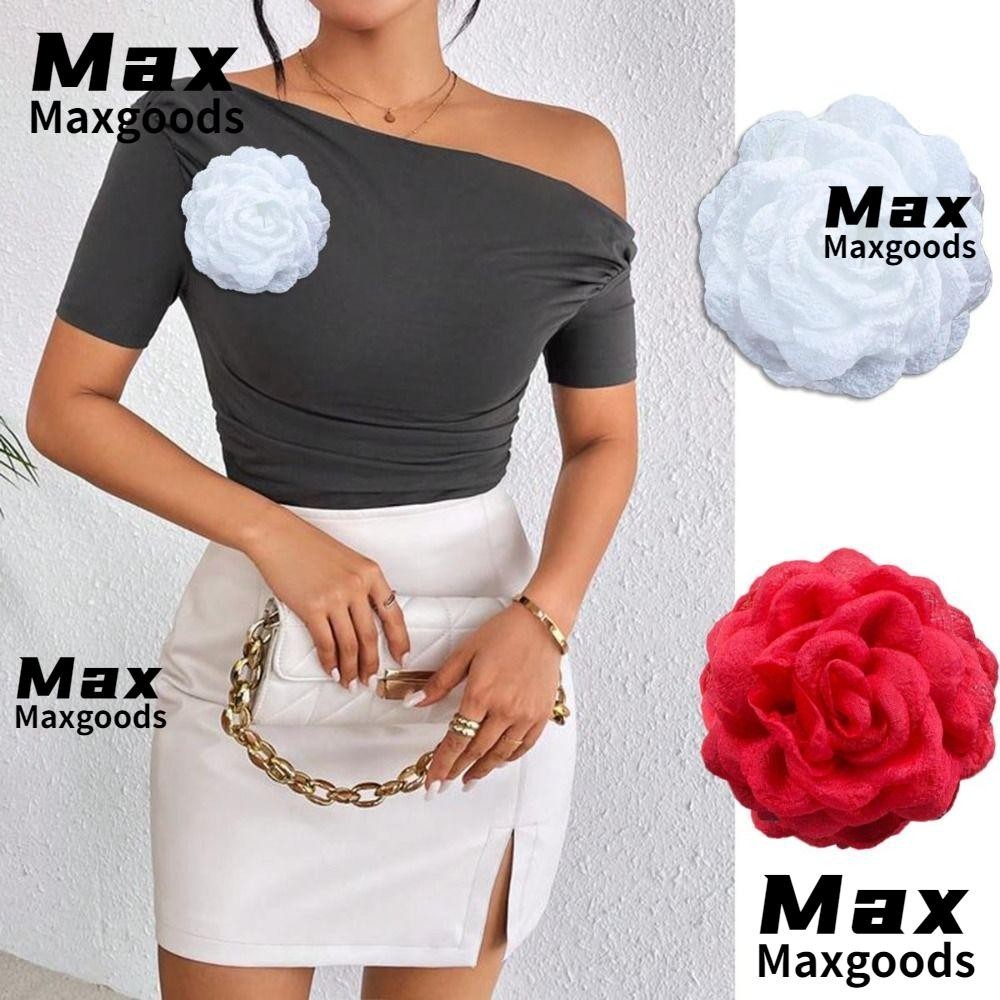เข็มกลัด MAXG, หมวก Organza 8 ซม., ป้าย Camellia ผ้าสไตล์ Ins | Shopee Thailand