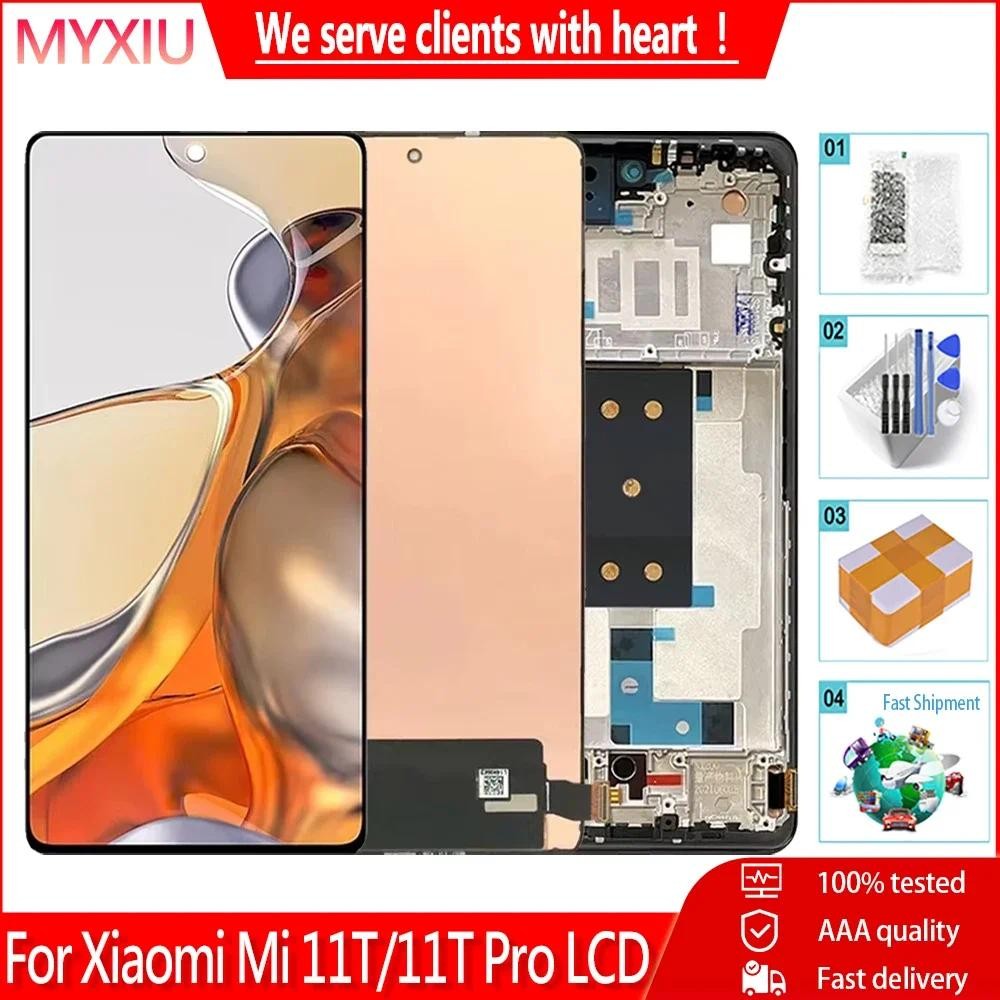 Amoled สําหรับ Xiaomi Mi 11T Pro หน้าจอ LCD Touch Panel Digitizer ...
