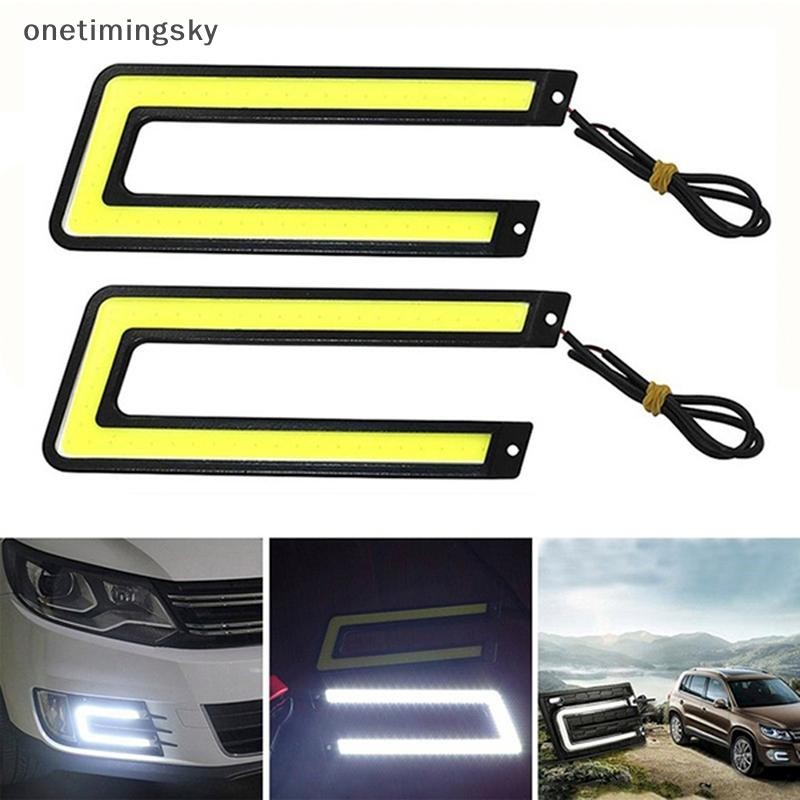 Onetimingsky 1PC U-Shaped 12V LED COB รถ Auto DRL ขับรถกลางวันวิ่งโคมไฟ ...