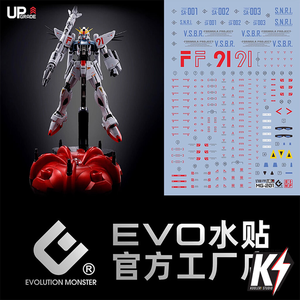 Waterdecal EVO UP Grade MG F91 Ver.2.0 #ดีคอลน้ำสำหรับติดกันพลา กันดั้ม Gundam พลาสติกโมเดลต่างๆ ...