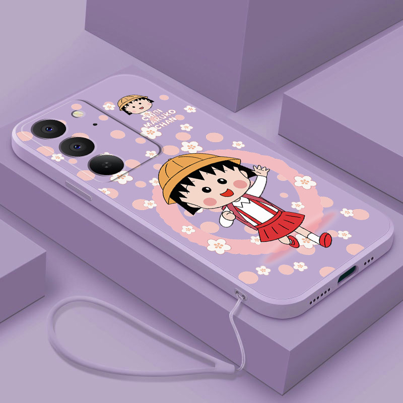 Realme C75x C75 C 75x ฝาครอบซิลิโคนเหลวทรงสี่เหลี่ยม Chibi Maruko-chan Case เคสนุ่มน่ารัก ...