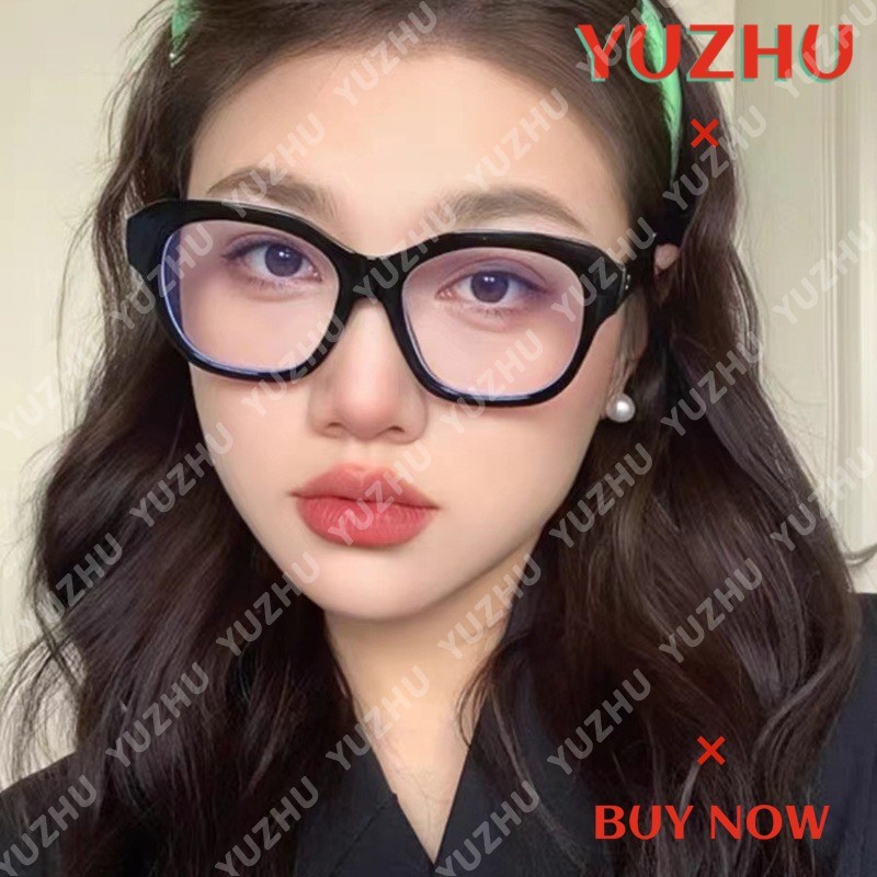 (YUZHU)อเมริกันขนาดใหญ่สแควร์กรอบหนาป้องกันแสงสีฟ้าศิลปะแว่นตาสไตล์ ...