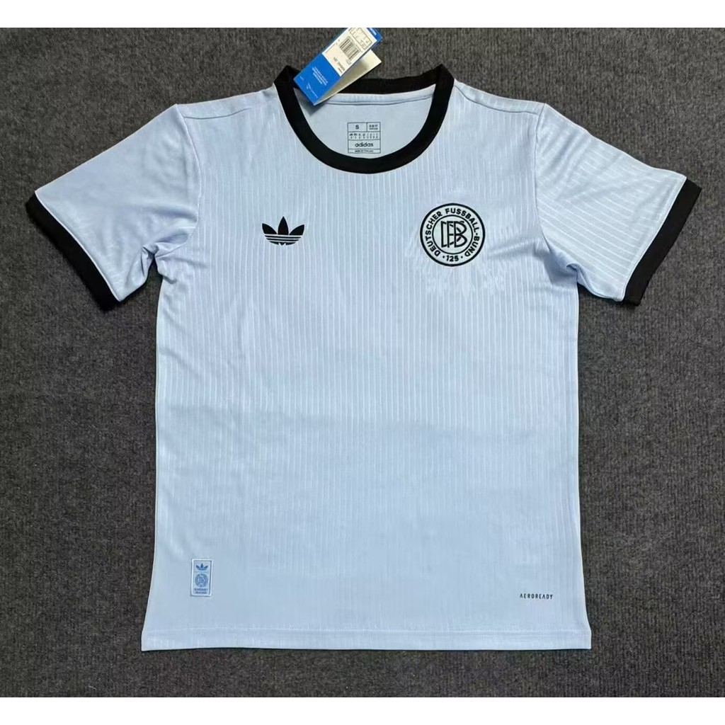 25-26 Germany 125th Anniversary Sky Blue Football Top Fan Version ...