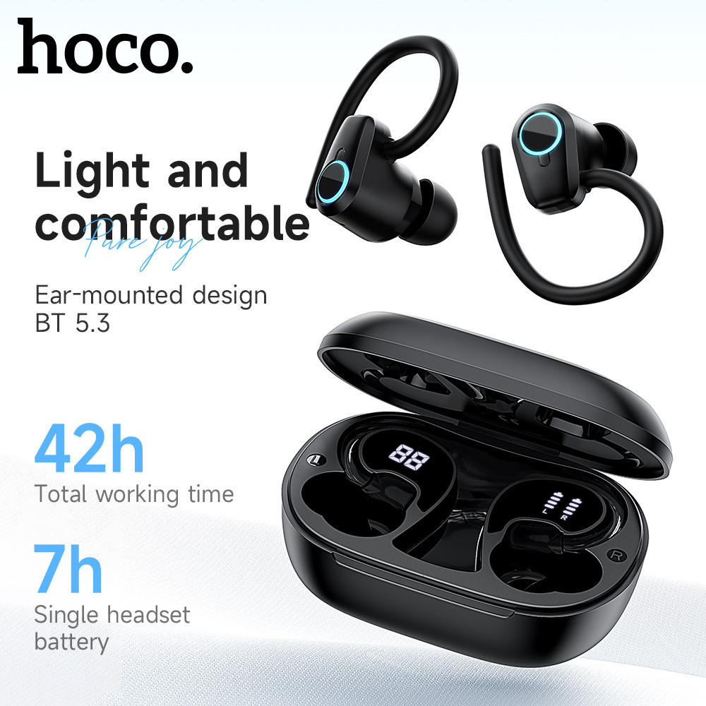 HOCO ใช้เวลา: 7 ชั่วโมงHOCO EQ8 TWS Earhook หูฟังไร้สายชนิดใส่ในหู Long ...