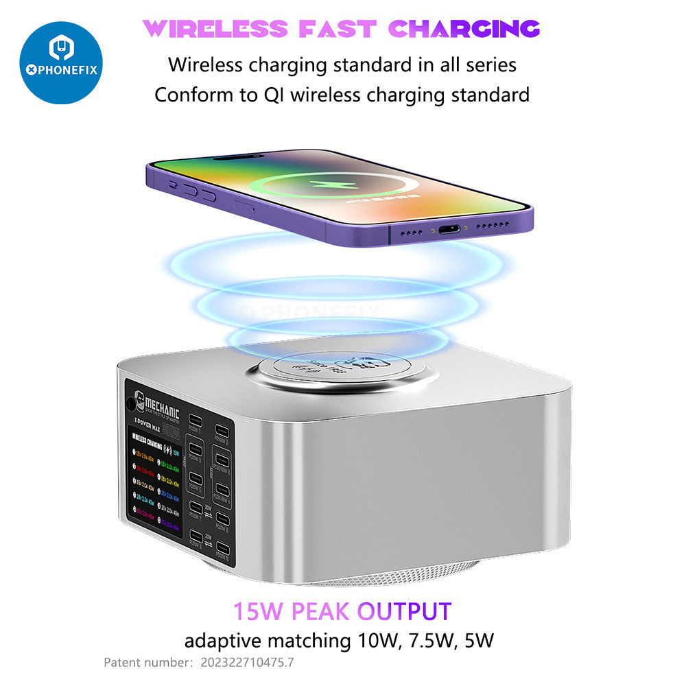 Mechanic X-POWER Plus Max Wireless Charger Station 10 พอร ์ ต QC3.0 PD3 ...