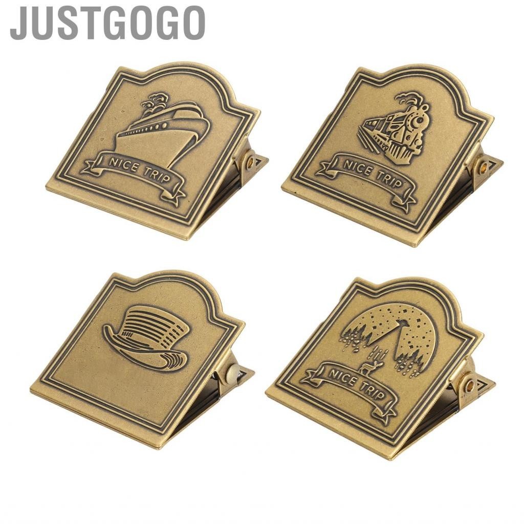 Justgogo Metal Binder Clip Vintage Decorative Compact Multipurpose ...