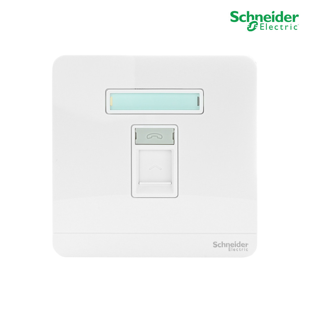 Schneider เต้ารับโทรศัพท์ มีม่านนิรภัย Telephone Socker สีขาว รุ่น ...