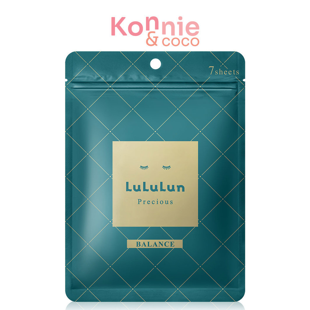 LuLuLun Face Mask Precious Balance 7Sheets มาสก์หน้า ลูลูลูน สูตรพรีเชียส กรีน 7แผ่น. | Shopee ...