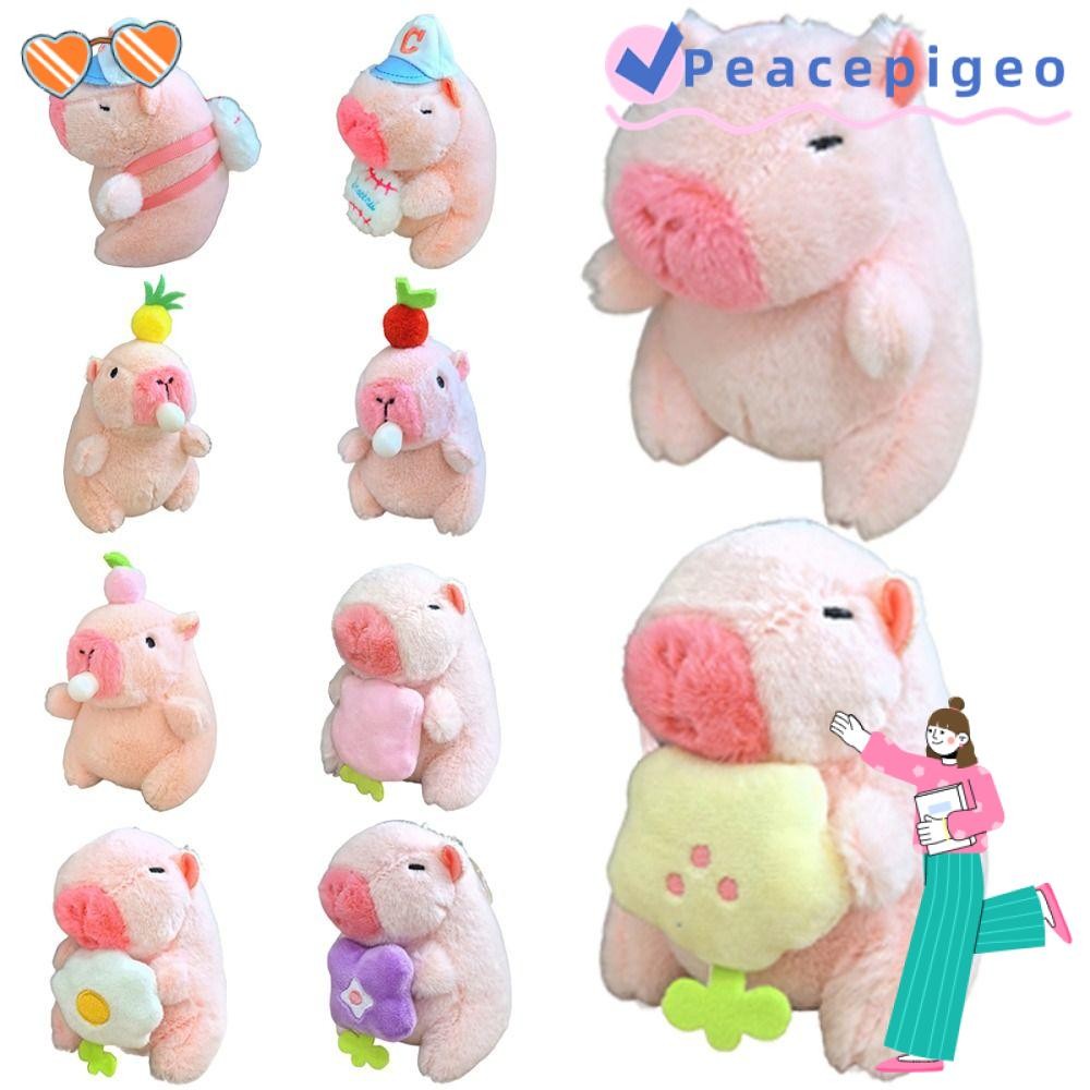 Peacepigeo ตุ๊กตา Capybara พวงกุญแจ, น่ารักการ์ตูนสีชมพู Capybara จี้, ของขวัญพวงกุญแจของเล่น ...