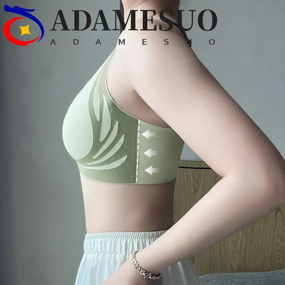 Adamesuo ไร้สายลึก V Bra, ถ้วยใหญ่กันกระแทกไม่มีรอยต่อเสื้อกั๊ก Bras, สบาย Anti-sagging ...