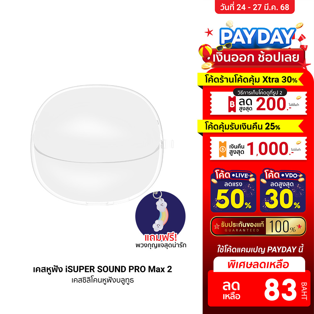 [ลดเหลือ 83] iSUPER SOUND Pro Max เคสหูฟังบลูทูธ เคสซิลิโคน กันกระแทก ...