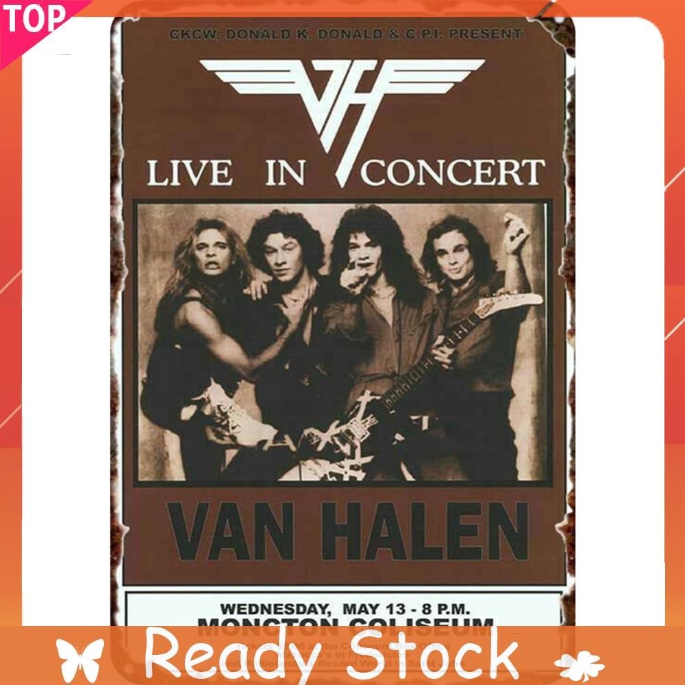 Vintage Metal Plate Van Halen ภาพวาดเหล็กสี่เหลี่ยม Home Bar Decor ...
