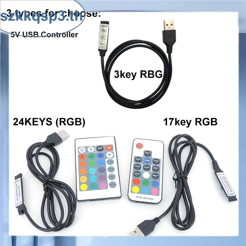 Mini 3key 17key 24key 4Pin ถึงพอร์ต USB 5V RGB LED strip light RF Controller ควบคุม Dimmer THK3 ...