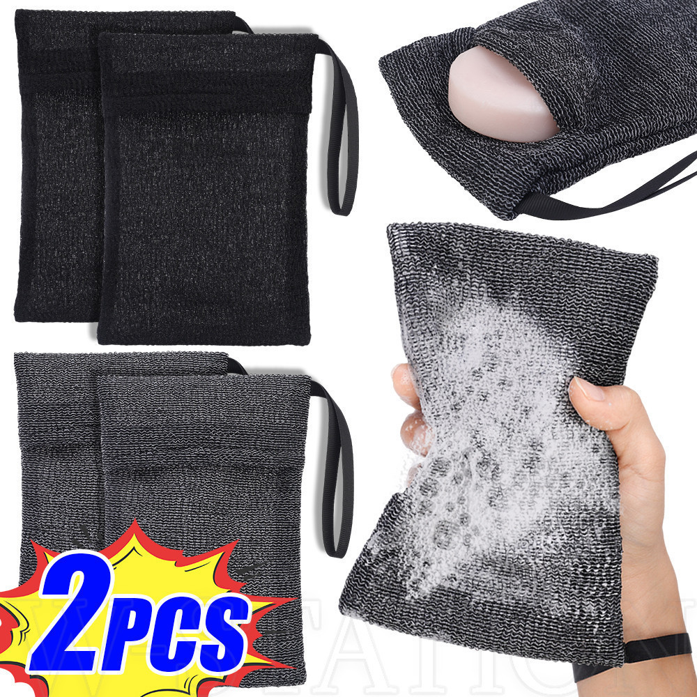 1/2pcs Nylon Mesh Soap Bag - Body Exfoliating Scrubber - Bath Cleansing ...