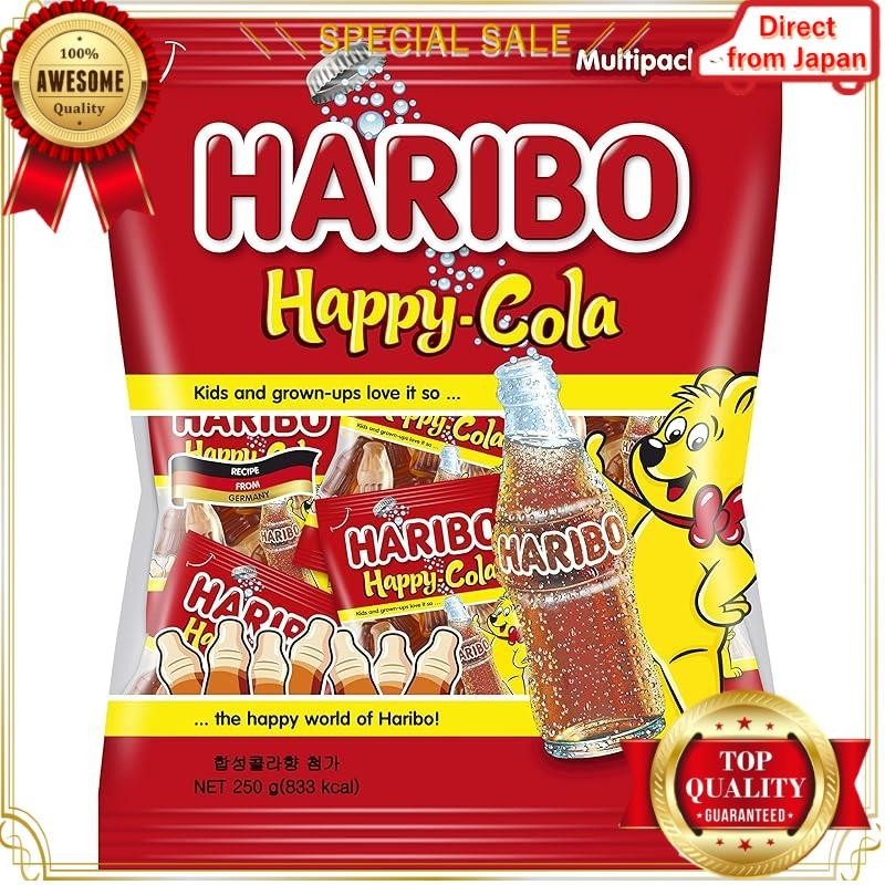 【Direct from JAPAN】4 packs of 250g Haribo Mini Happy Cola candies ...
