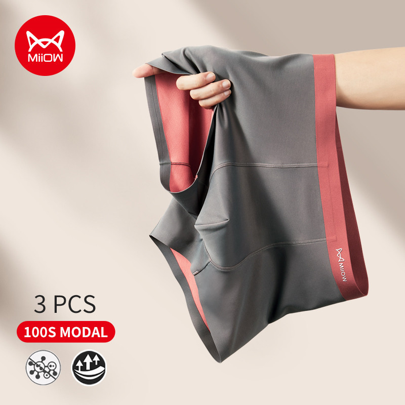 MiiOW กางเกงบ็อกเซอร์ชาย 3 ตัว | Shopee Thailand