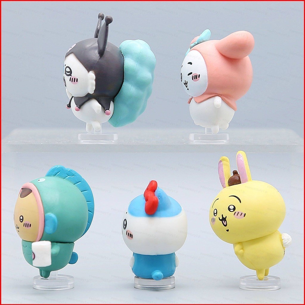 Ys 5 ชิ้น Sanrio x Chikawa Action Figure Melody Chikawa Kitty Hachiware Purin Usagi Kuromi ...