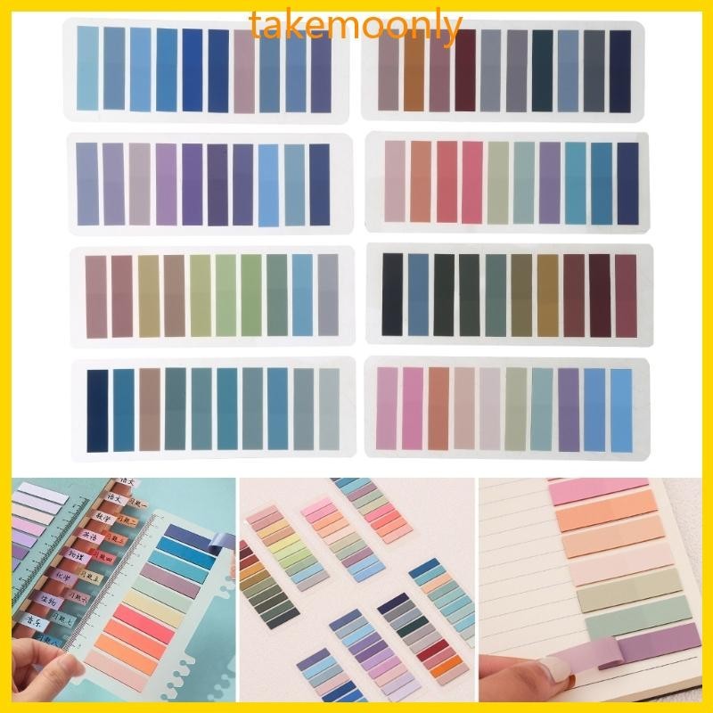 Tak 1600 ชิ้น 80 สี Writable Morandi Sticky Tabs Repositionable Color ...