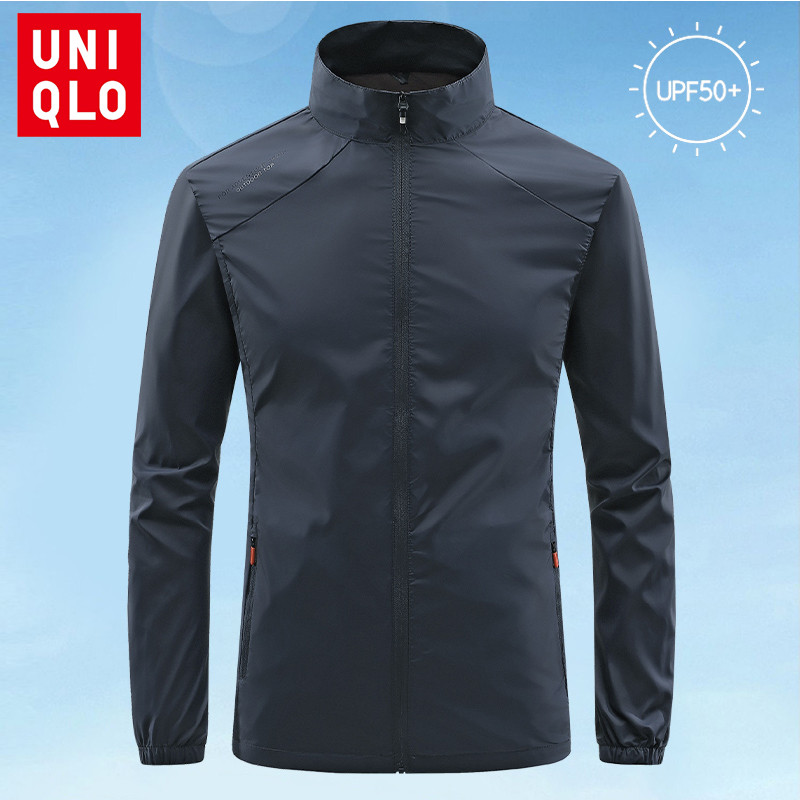 Uniqlo Mens Standing Collar Long Sleeved Sunscreen Suit, M-5XL Outdoor UV Resistance Jacket ...