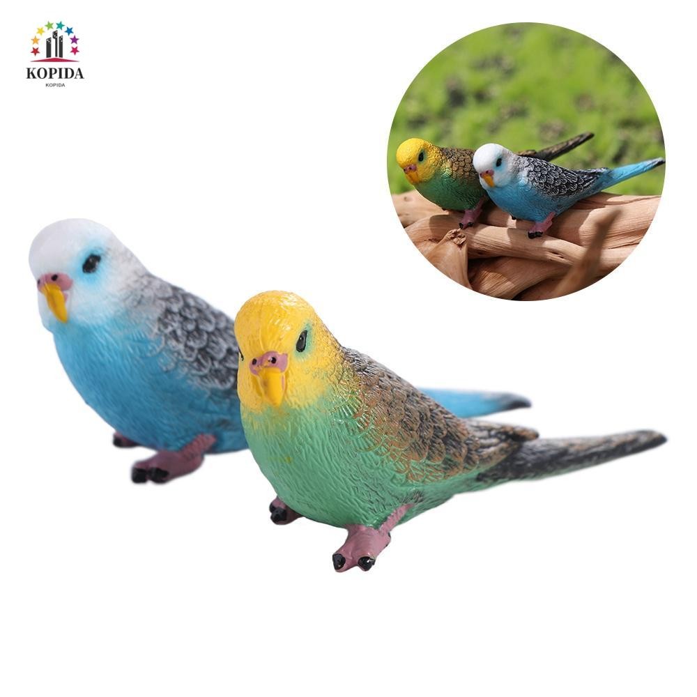 Willis Bird Figurines, Miniatures พลาสติกจําลอง Budgie Parrot, สัตว์ ...