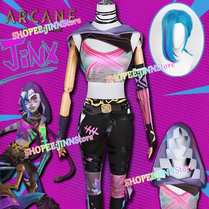 - Jinn - Jinx Arcane คอสเพลย์เครื่องแต่งกาย Arcane Fractured Jinx ...