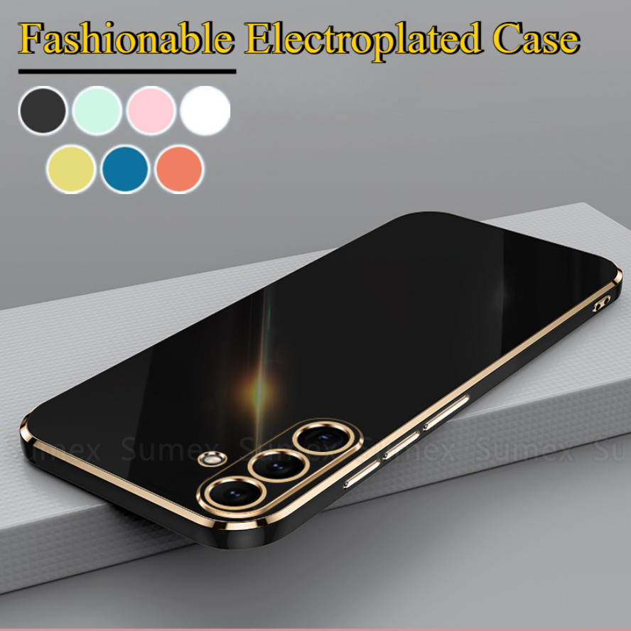 SAMSUNG แฟชั่นชุบglossy Soft TPUสําหรับSamsung Galaxy A56 A36 A26 A16 A06 A55 A35 A25 A15 A05 ...