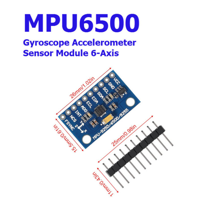 GY-6500 MPU-6500 6-Axis (6DOF) Gyroscope Accelerometer Sensor Module ...