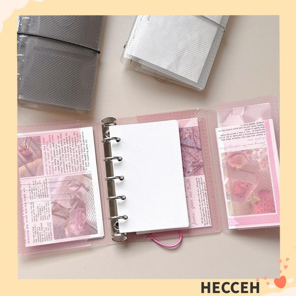 Hecceh สมุดบันทึกแบบ Tri-fold, ปกโน๊ตบุ๊ค PVC โปร่งใส, Ins M5 Twill กระเป๋าเก็บของไดอารี่ ...